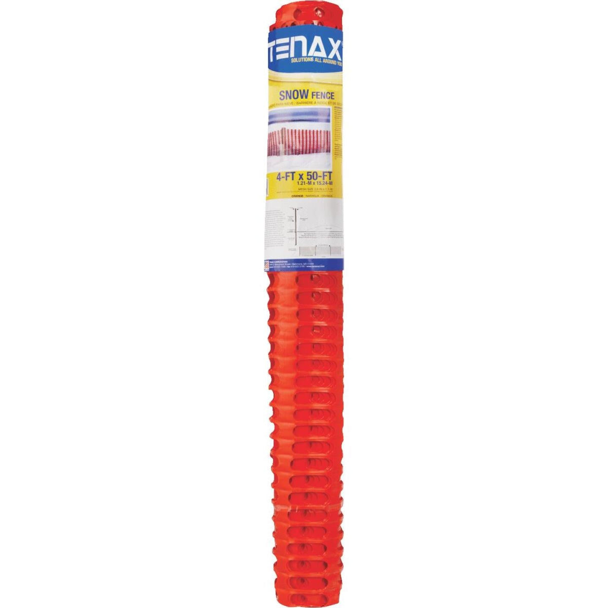 Tenax Saf-T-Sno 4 Ft. H. x 50 Ft. L. Polyethylene Snow Safety Fence ...