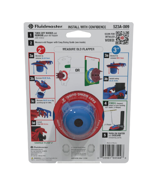 Fluidmaster 523A-009 Universal 2" & 3" Super Flapper - Jefferson City ...