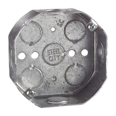 ABB Installation Steel City Octagon Box, 15.8 Cubic Inches, 4 Inch ...